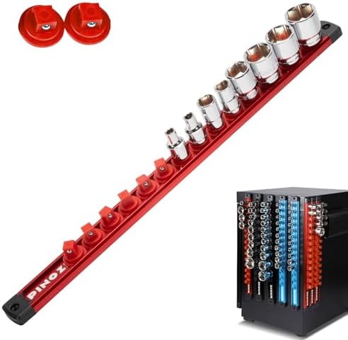 Amazon.com: PINOZE 3/8" Magnetic Socket Holder Organizer - Aluminum ...