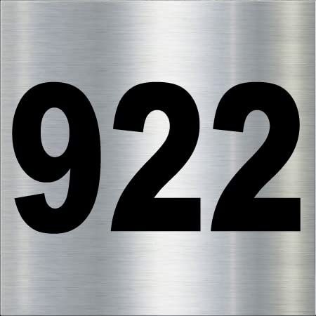 Number Plate 922 Room, Door No,Rack Numbers Warehouse, Steel Brushed ...