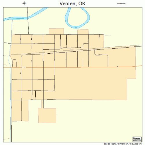 Amazon.com : Large Street & Road Map of Verden, Oklahoma OK - Printed ...