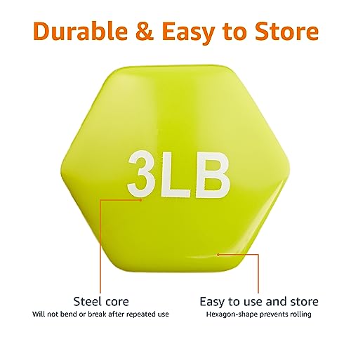 Snapklik.com : Basics Vinyl Hexagon Workout Dumbbell Hand Weight