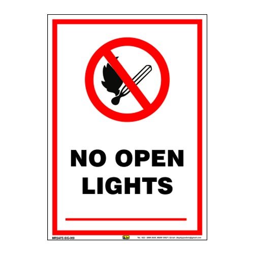 Mr. Safe - No Open Lights Sign Eco Vinyl Sticker A5 (5.8 inch X 8.2 ...