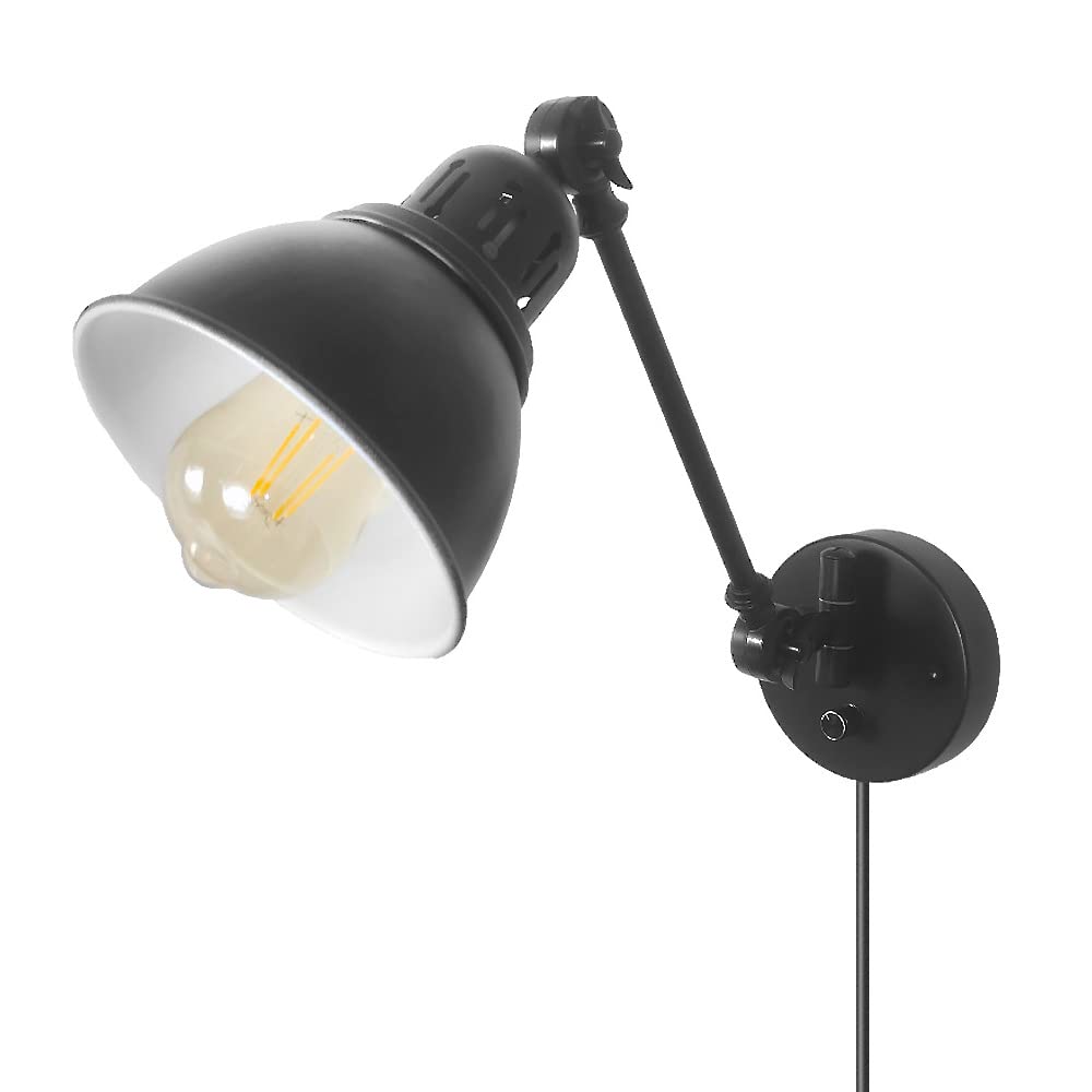Wall Mounted Task Lighting Fixtures Modern Swing Arm Wall Sconce, Plug