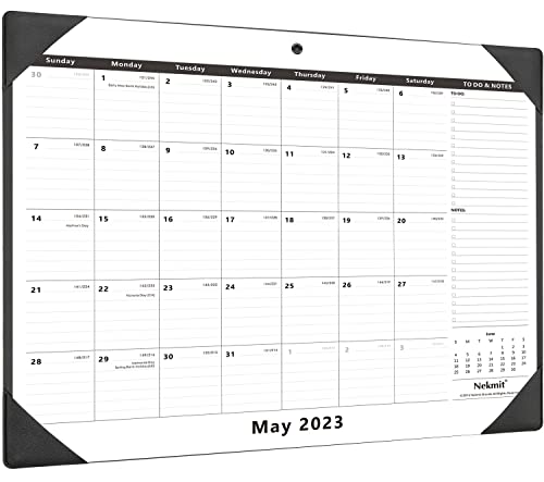 Nekmit Large Desk Calendar 2023-2024 with Black Desk Pad, Desk - Want ...