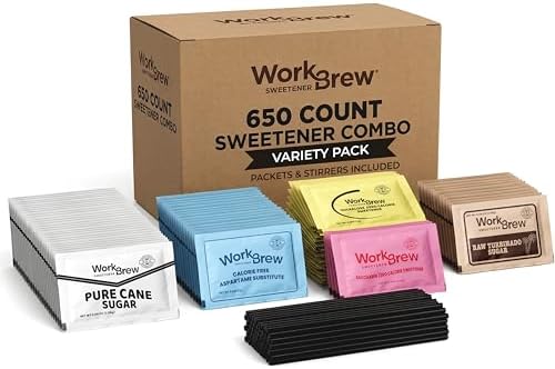 Amazon.com: WorkBrew Sweetener Packets Variety Pack with Stirrers, 650 ...