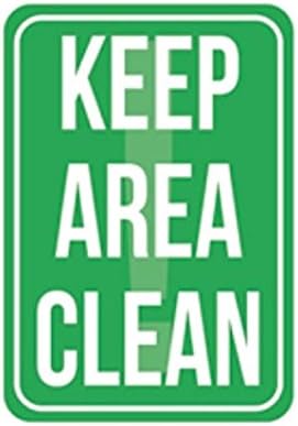 Amazon.com: Large 9x12 Sticker - Keep Area Clean Sticker Green White ...