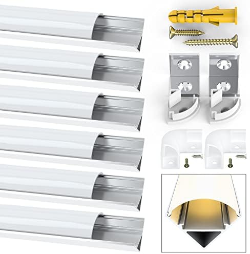 Angdarun LED Profile, 6 Pack LED Aluminum Profile V-Shape 3.3ft/1Meter ...