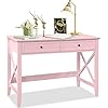 Amazon.com: Lewahom Writing Computer Desk with Drawers, Cute Modern ...