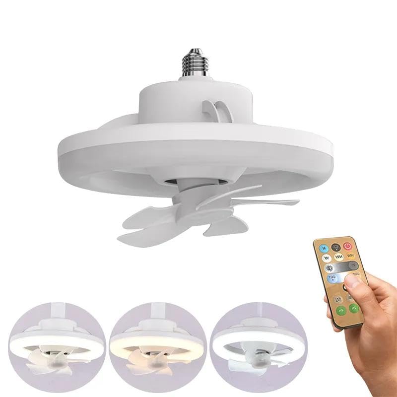 CPENSUS Acrylic Ceiling Fan with Led Light, 3 Color Dimmable(Warm ...