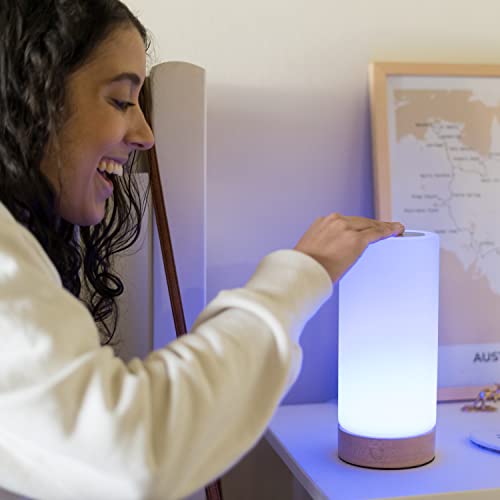 LuvLink Modern Friendship Lamp – Cylinder Wood & Glass Design | Long ...