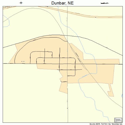 Large Street & Road Map of Dunbar, Nebraska NE - Printed poster size ...