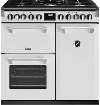 Stoves Richmond Deluxe ST DX RICH D900DF IWH Dual Fuel Range Cooker ...