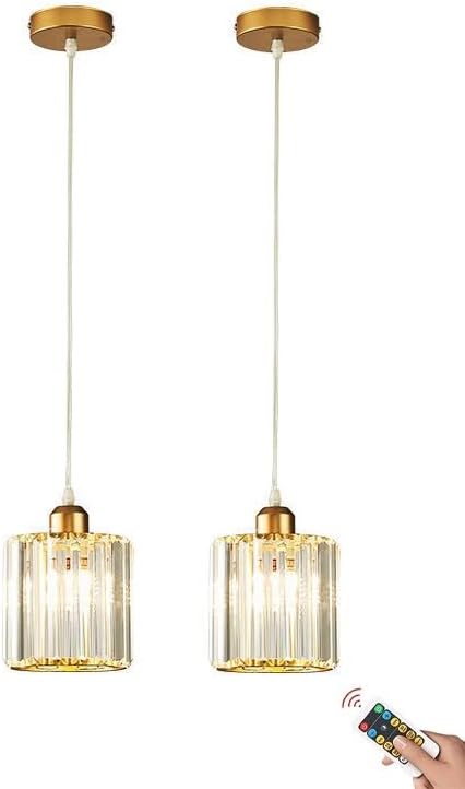 Rechargeable Wireless Battery Operated Pendant Light with Bulb & Remote ...