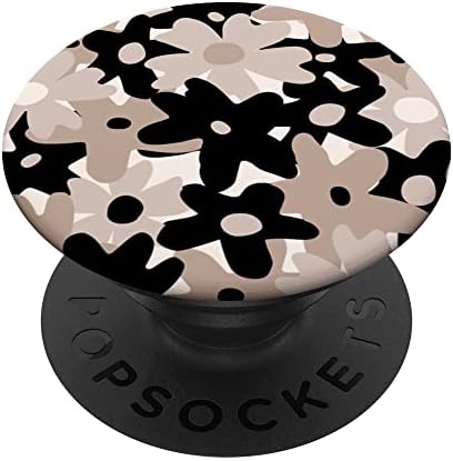 Amazon.com: Black Beige Floral Retro Modern Boho Bohemian Flower Pattern PopSockets Swappable ...