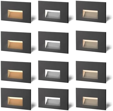 AXOTEXE 12-Pack Step Lights Outdoor Indoor LED Stair Lights Low Voltage ...