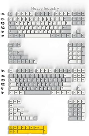 White Gray Yellow Keycaps Set Cherry Profile Doubleshot Custom Heavy ...
