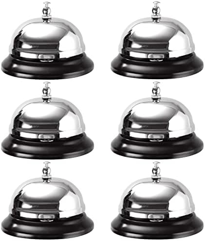 JMIATRY 6 Pack Reception Call Bell, 3.38 inch/8.5cm Diameter Chrome ...