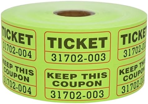 Amazon.com: 1000 L LIKED Raffle Tickets,Neon Green,Self Adhesive,Double ...