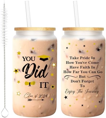 Amazon.com: Graduation Gifts Glass Can Cups - Graduation Gifts for Her ...