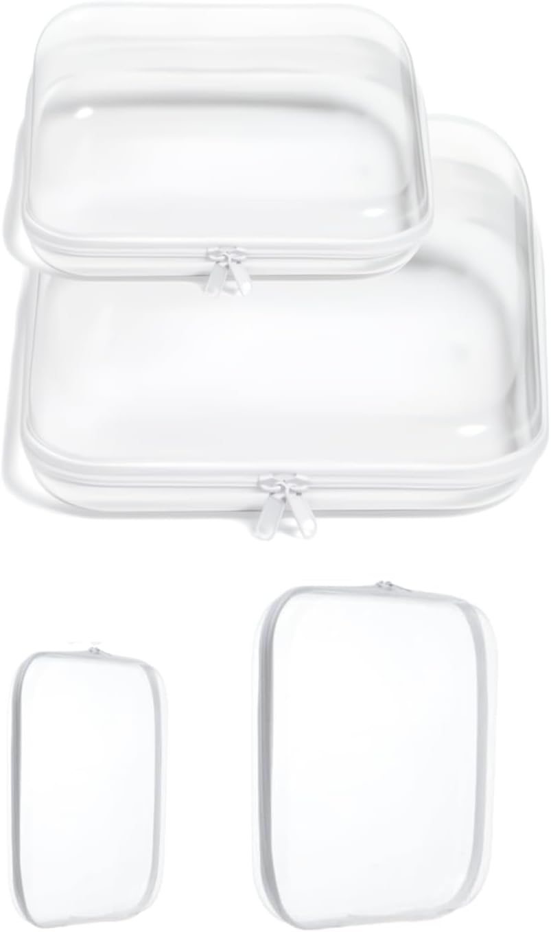 Amazon.com : Hoolerry 3 Pcs Clear Hard Zipper Case Hard Plastic Pouch ...