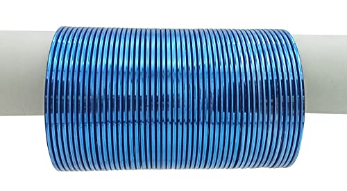Buy The Golden Cascade Sky Blue Color Metal Bangles Plain Shining Chudi ...