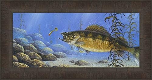 Amazon.com: Deep Water Walleye by Rick Morkel 11x21 Fishing Fish Artist ...