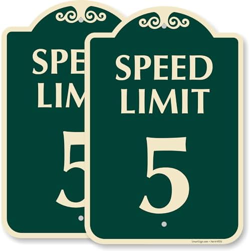 Amazon.com: SmartSign 2-Pack Designer "Speed Limit 5" MPH Sign, 12" x ...