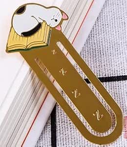 Amazon.com: Black Cute Metal Bookmark, Cat Bookmark Reading Japanese ...