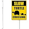 Amazon.com : Houseuse Turtle Crossing Sign With Stake Slow Down Sign ...
