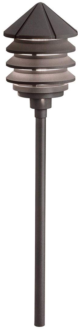 Kichler 15205AZT Six Groove Path & Spread 1-Light 120V, Textured Architectural Bronze ...