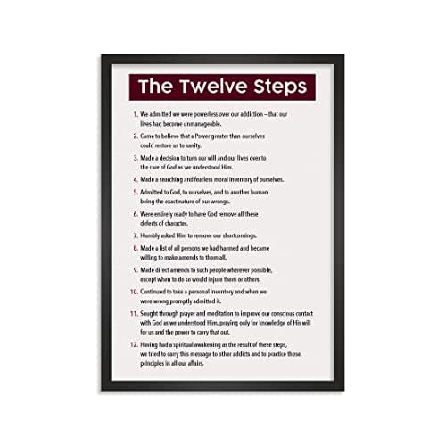 Amazon.com: The Twelve Steps Recovery Poster - Generic Steps Mental ...