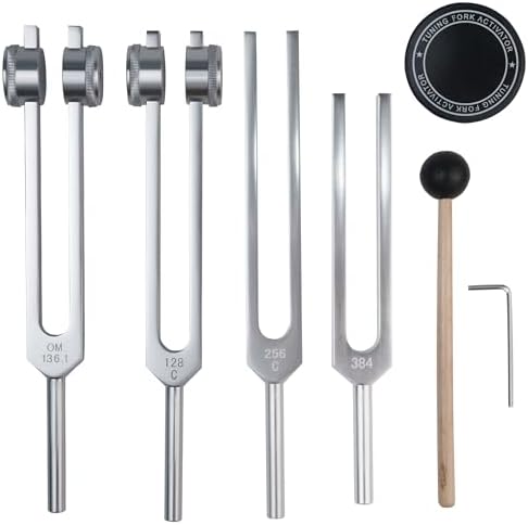 Amazon.com: Tuning Forks for Soubd Healing Set 128HZ, 136.1HZ, 256HZ, 384HZ Sound Therapy Chakra ...