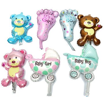 Baby Girl Boy Birthday Party Balloon Stroller Foot Bear Balloons Party ...