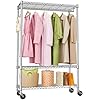 Amazon.com: M MZG Heavy Duty Rolling Garment Rack 3 Tiers Adjustable ...