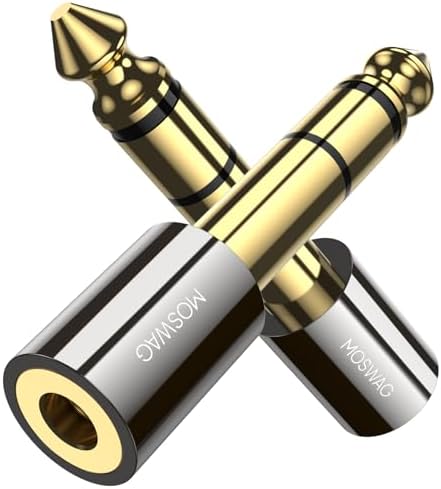 Amazon.com: MOSWAG 6.35mm (1/4 inch) Male to 3.5mm (1/8 inch) Female Stereo Audio Jack Adapter ...