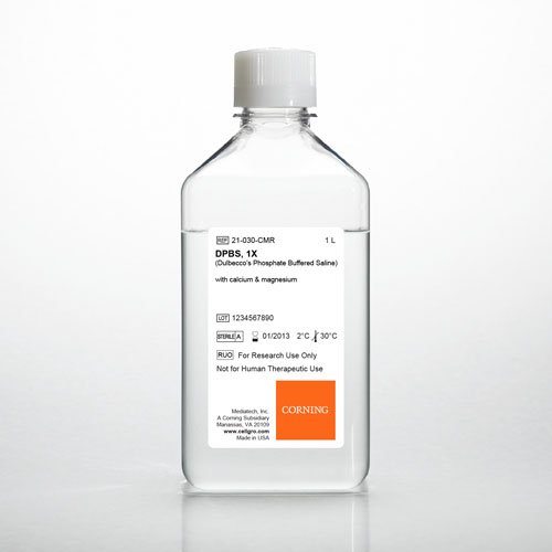 Media - DPBS (Dulbecco's Phosphate-Buffered Saline)- 1x w/Calcium and Magnesium - 6 x 1 L, CS ...