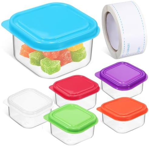 Cabilock 6PCS Small Food Containers with Lids and Lable, Mini Food ...