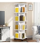 Amazon.com: VECELO 4 Tier Revolving Bookshelf Tower, 360° Display Floor ...