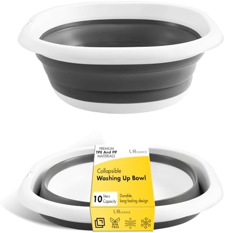 Collapsible Washing Up Bowl, Portable Wash Basin Silicone Plastic ...