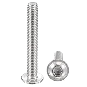 uxcell Flanged Button Head Socket Cap Screws, M6x45mm Hex Socket Drive Screw, 304 Stainless ...
