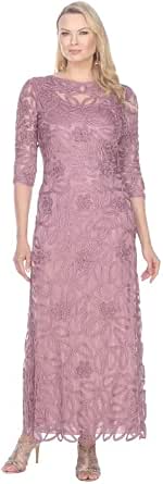 Amazon.com: Soulmates 1616 Embroidered Mother of The Bride Dress for ...