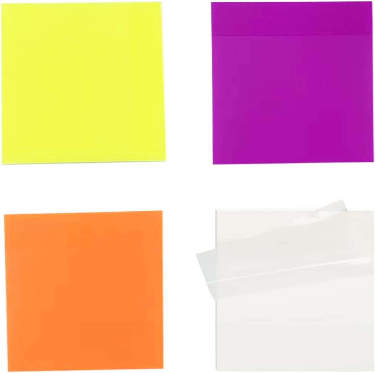 Amazon.com : ABINLIN Lined Transparent Sticky Notes Pastel 200 Sheets ...