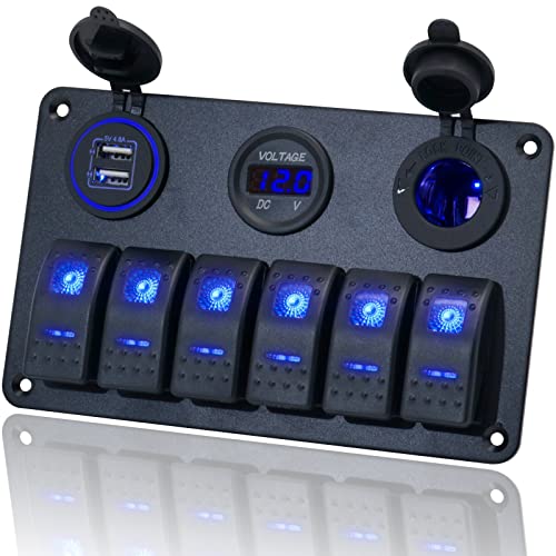 Panneau Dinterrupteur à Bascule 6 Interrupteurs Eilxmag Bleu Marine