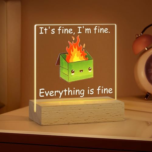 Dumpster Fire Desk Accessories, Funny Office Decor Signs, LED Dumpster ...