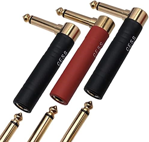Amazon.com: WJSTN Right Angle 1/4 TRS Adapter, 6.35mm Male to Female ...