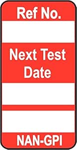 Nano tag next test date inserts-pack of 20 - signs - pipe markers ...