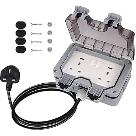 BG Electrical WP22-01 Double Weatherproof Outdoor Switched Power Socket ...
