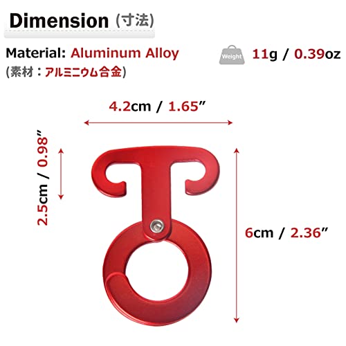 Snapklik.com : Azarxis Ultralight Aluminum T-Ring Hooks Camp Rope ...