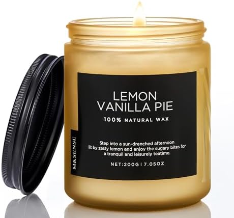 Amazon.com: M&SENSE Lemon Vanilla Scented Candles for Home, 7.05oz ...