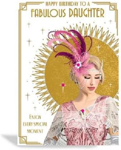 Art Deco 1920's Flapper Lady - Foiled Birthday Card with Gem Detail ...