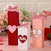 Amazon.com: Redbaker 3 Pcs Pink Wooden Block Signs Red Heart Table ...